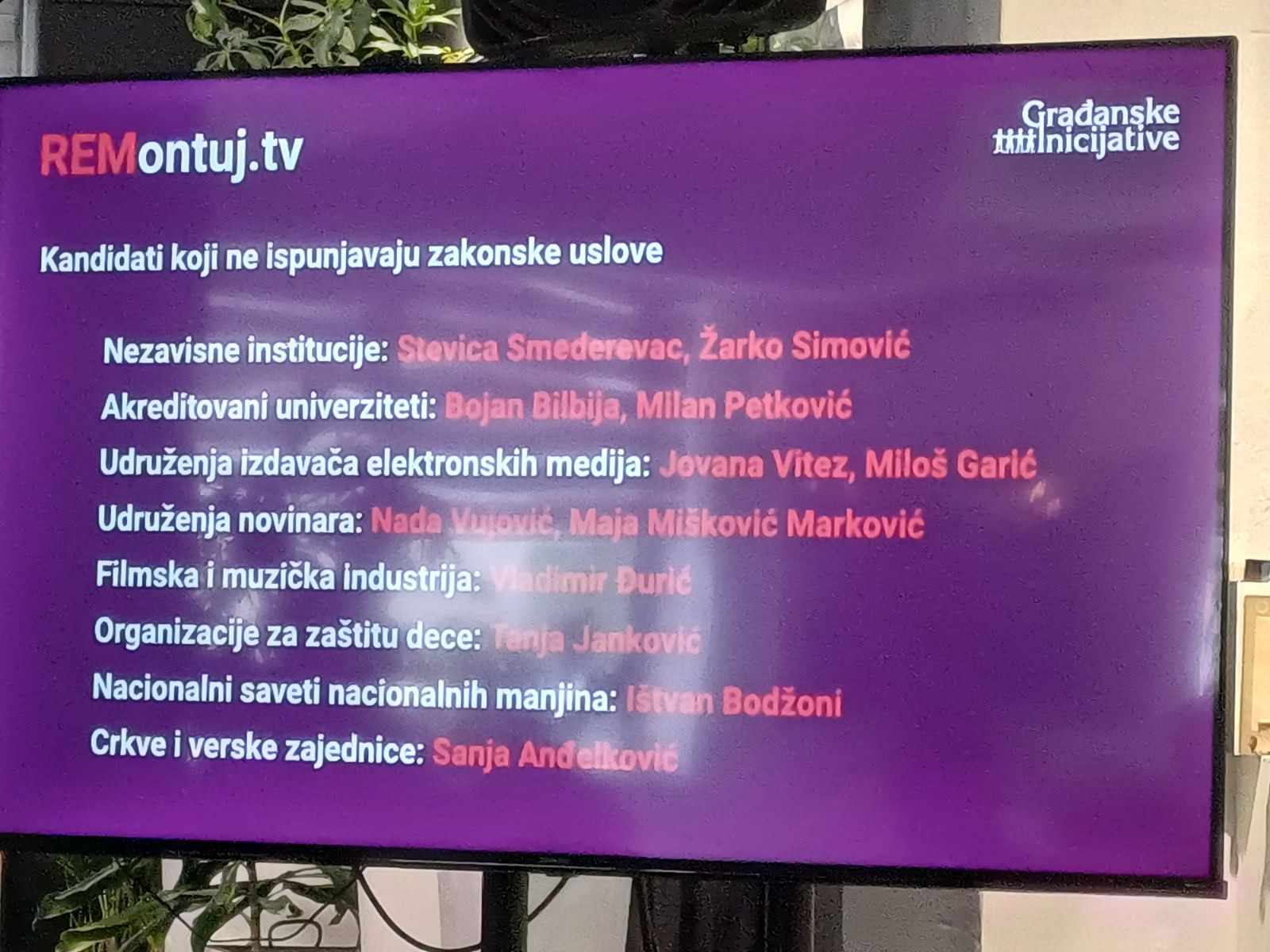 Građanske: Spisak kandidata za Savet REM koji ne ispunjavaju uslove